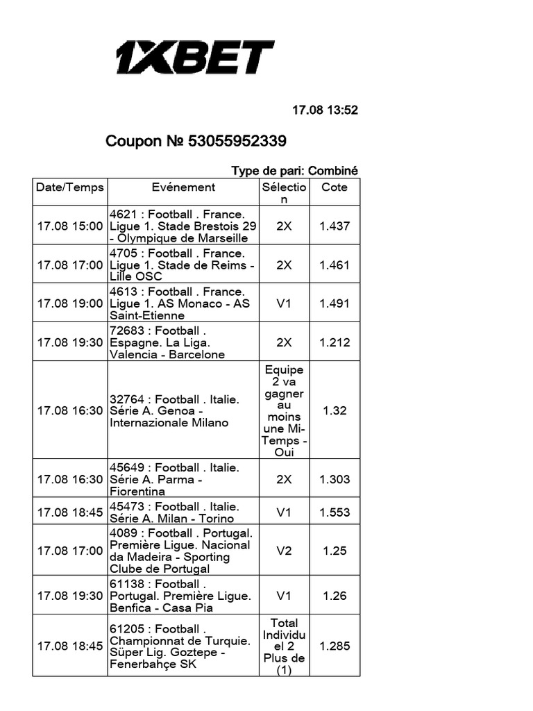Coupon 53055952339 | PDF | Club de football | Championnat national de ...