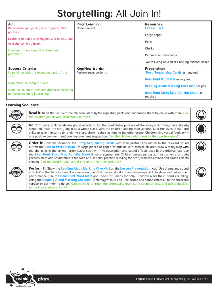 Lesson Plan - All Join in | PDF