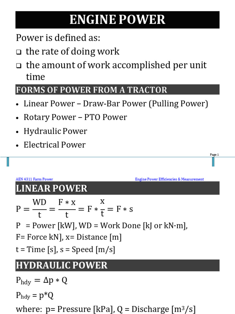 Engine Power Efficiencies and Measurements Transparency 2025 - 1 | PDF ...