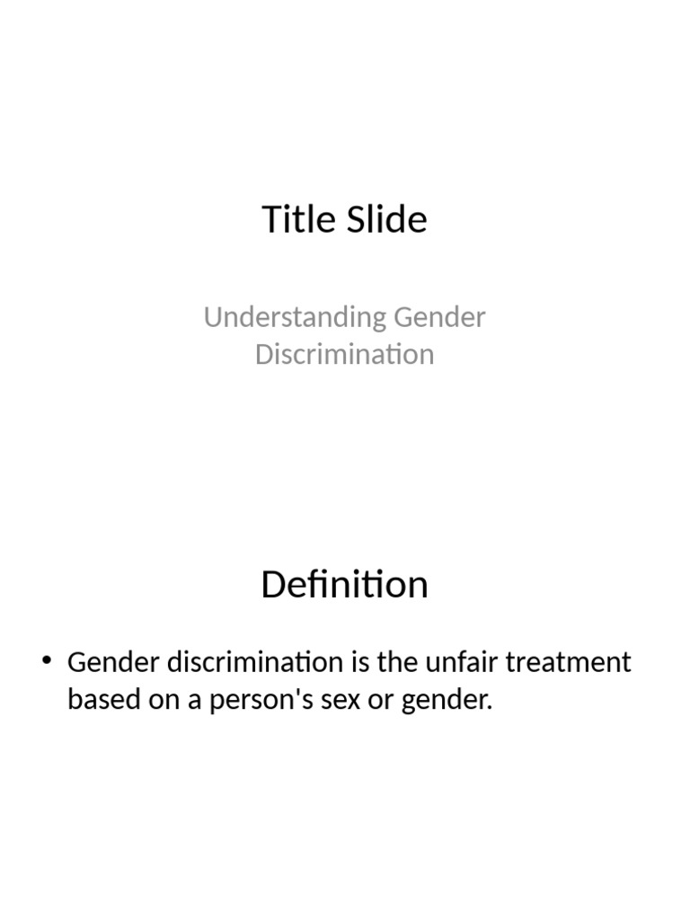 Understanding Gender Discrimination | PDF
