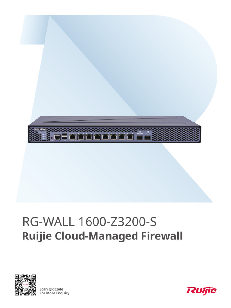 RG-WALL 1600-Z3200-S Ruijie Cloud-Managed Firewall Datasheet - For Preview - 08221702 | PDF ...
