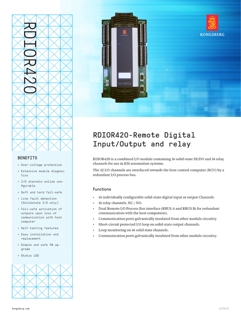 Remote Digital Io Module Rdior420 | PDF | Input/Output | Relay