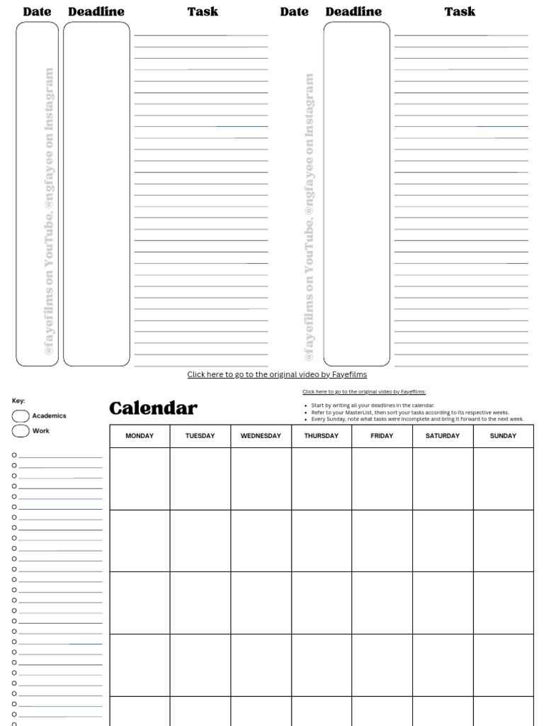 Fayefilms Task Management Templates | PDF