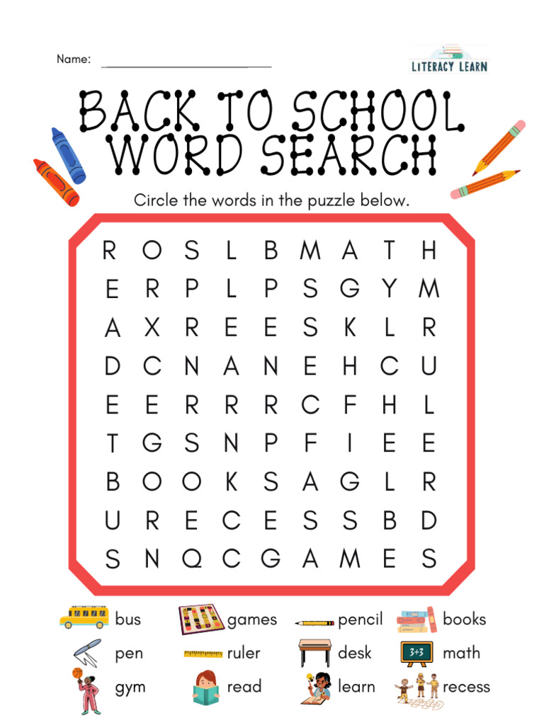 Back To School Word Search | PDF
