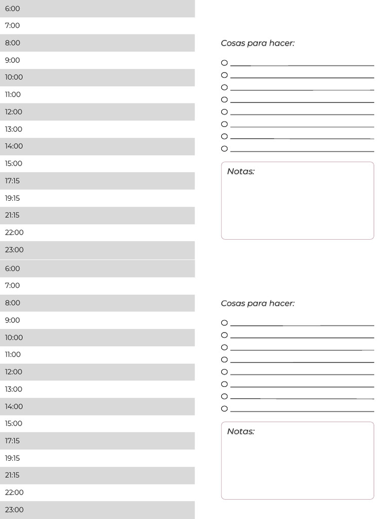 Horario Diario | PDF