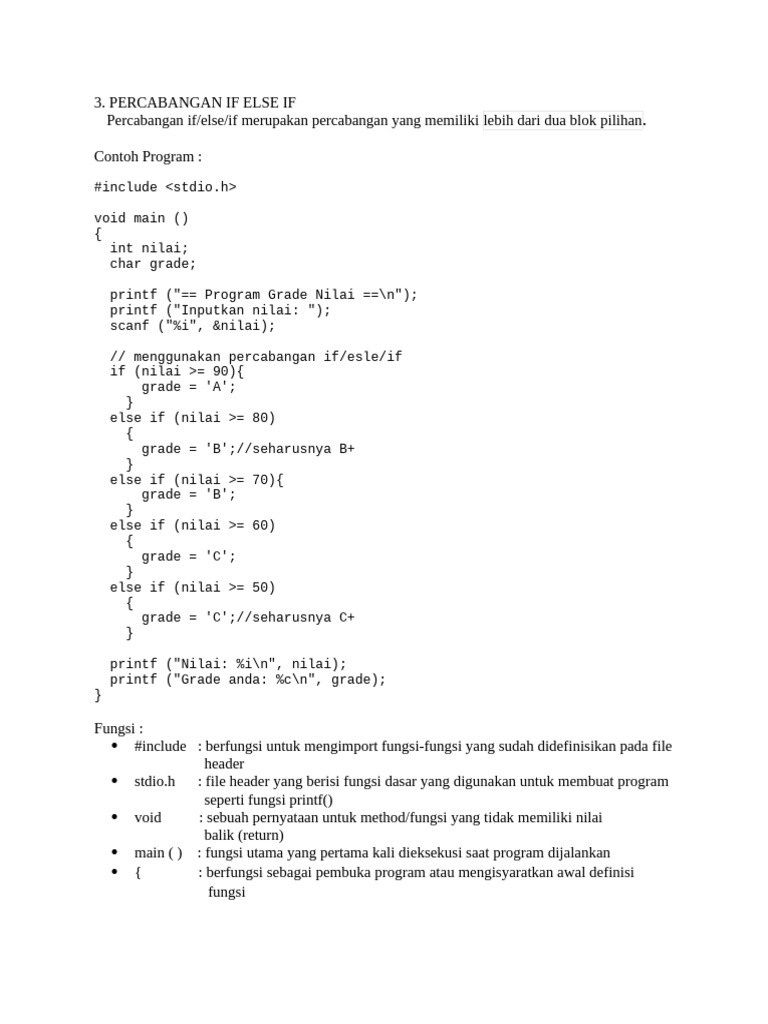 6 Blok Percababgan If Else If | PDF