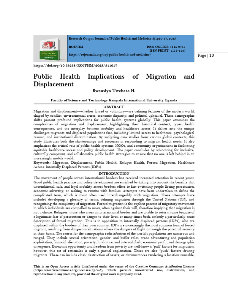 Public Health Implications of Migration and Displacement (WWW - Kiu.ac ...