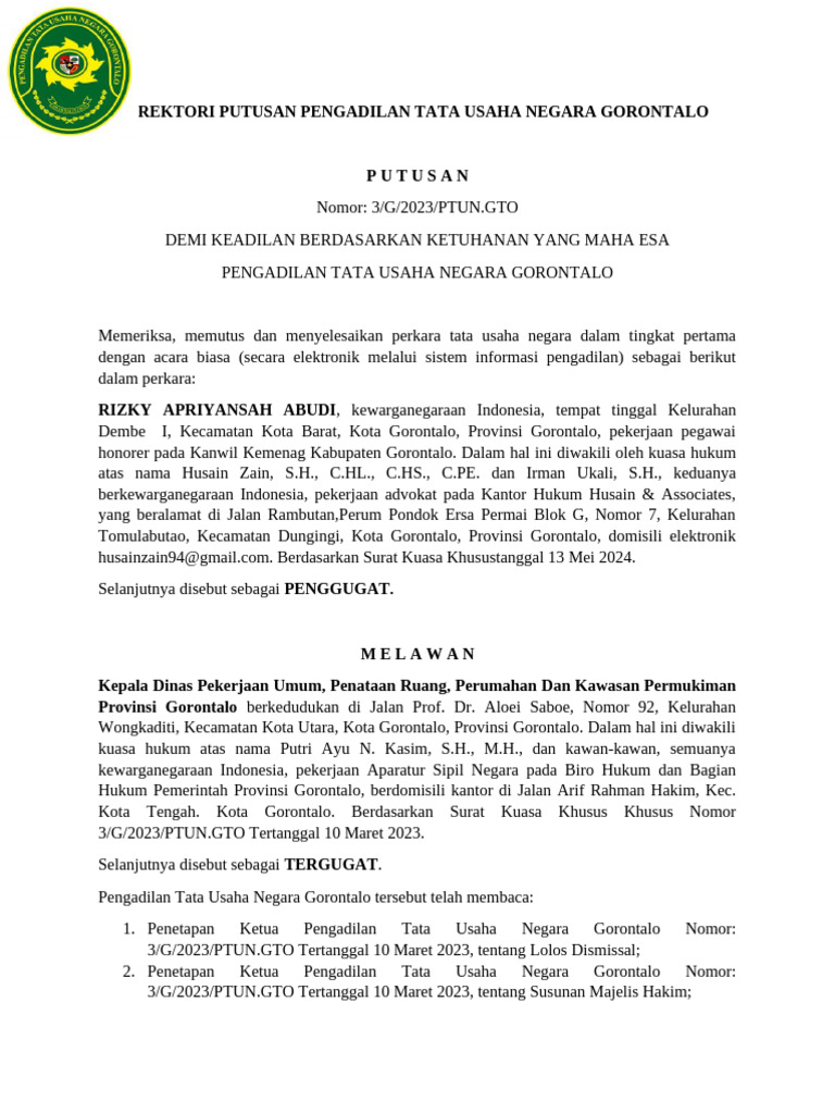 Surat Putusan (x) | PDF