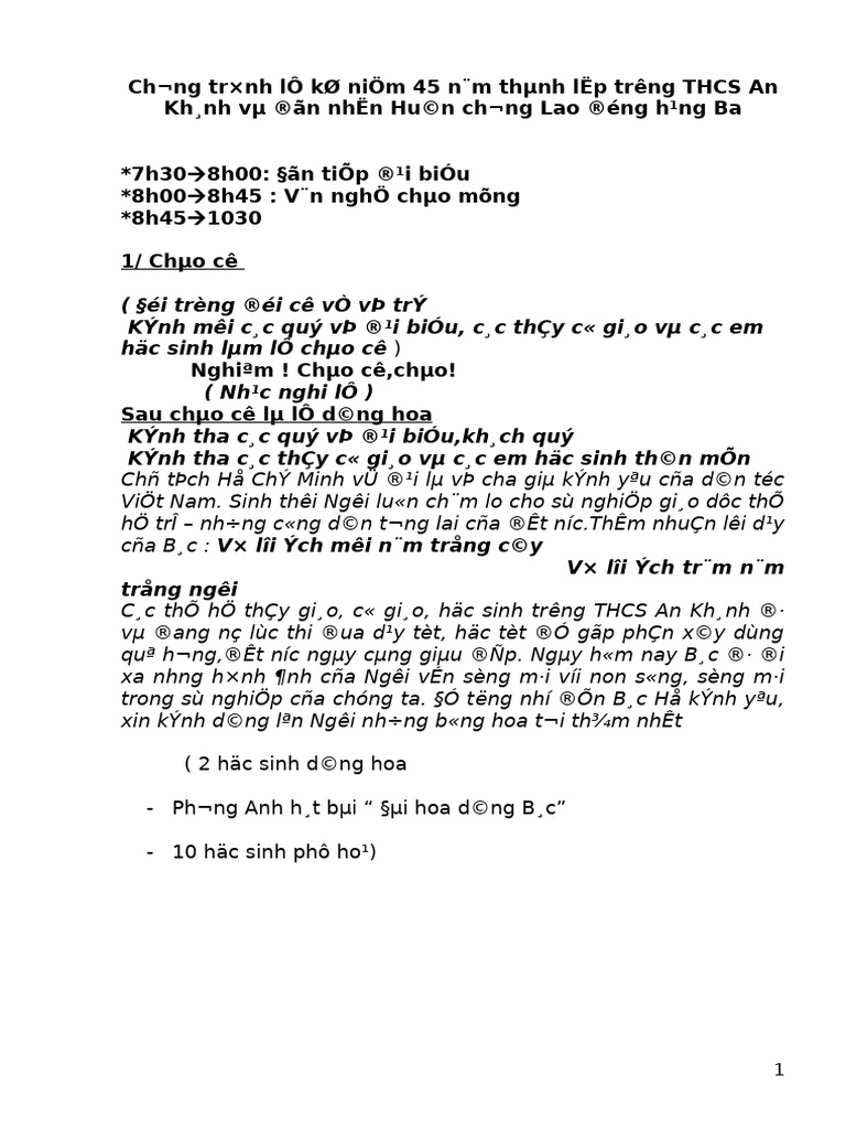 (123doc) Chuong Trinh Le Ky Niem 45 Nam Thanh Lap Truong | PDF