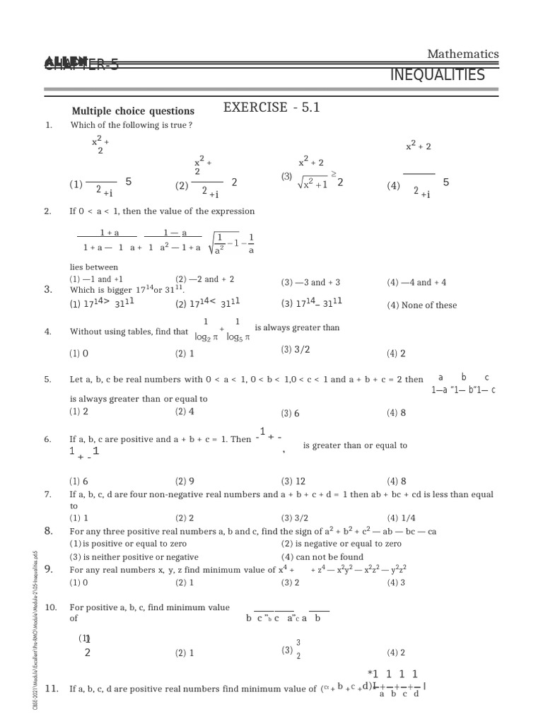 Inequalities and Solutions in Mathematics | PDF | Mathematics ...