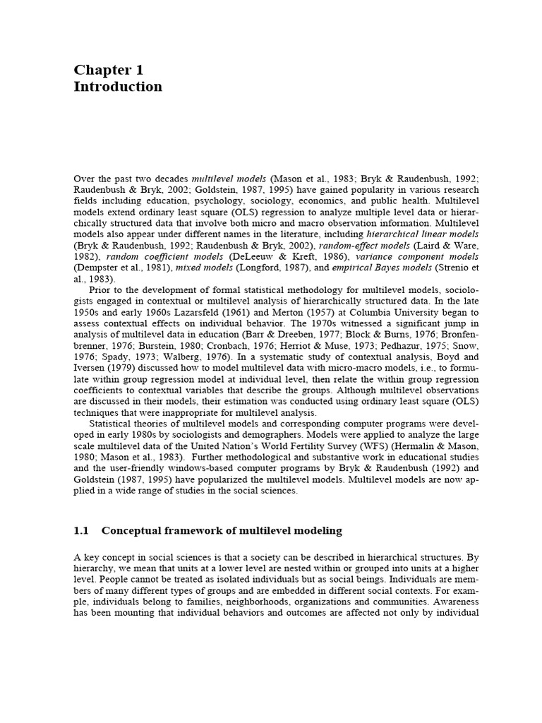 Multilevel Models Applications Using SAS® - (1 Introduction) | PDF ...