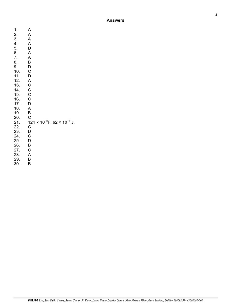Quiz Capacitor Answer Key | PDF | Physical Quantities | Electronics