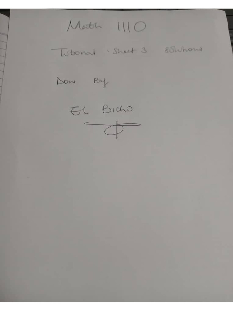 Math 1110 Tutorial 3 Solutions El Bicho | PDF
