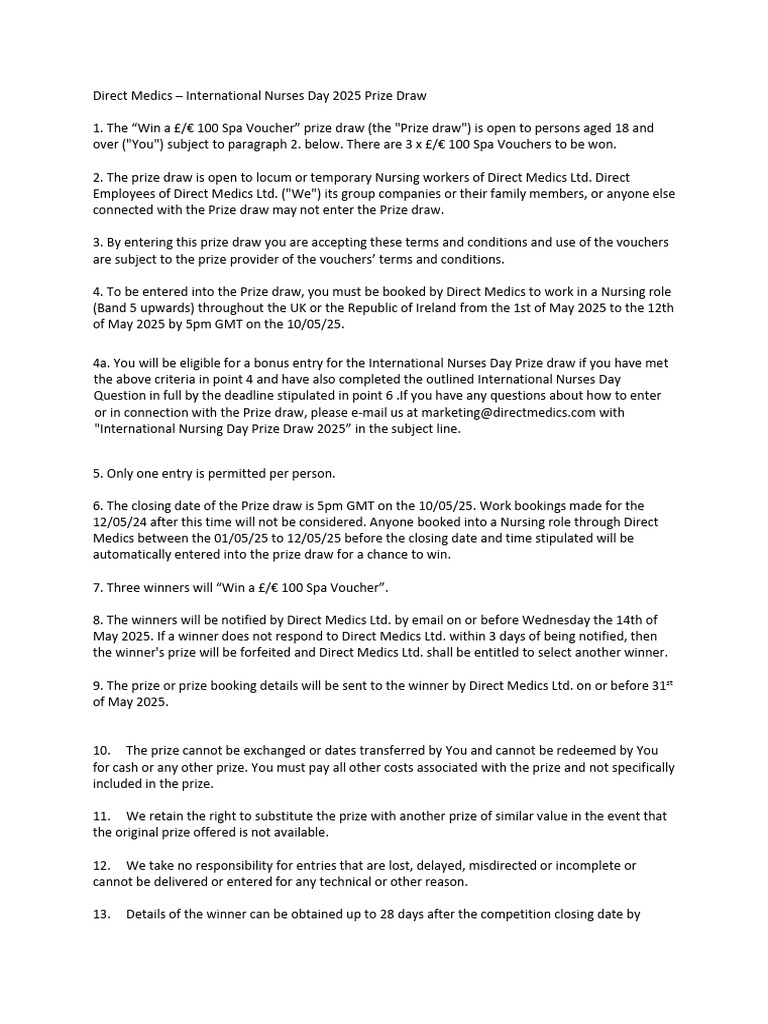 IND Prize Draw 2025 Extended Eligibility T&Cs | PDF | Legal Liability ...