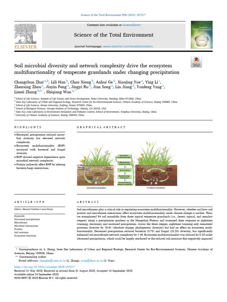 Zhai 等 - 2024 - Soil microbial diversity and network complexity drive the ecosystem ...