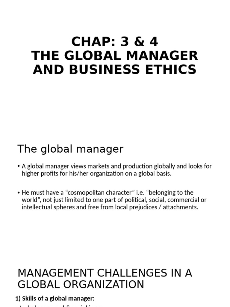 Chap 3&4 Ethics & Globalization | PDF | Stakeholder (Corporate) | Corporate Social Responsibility