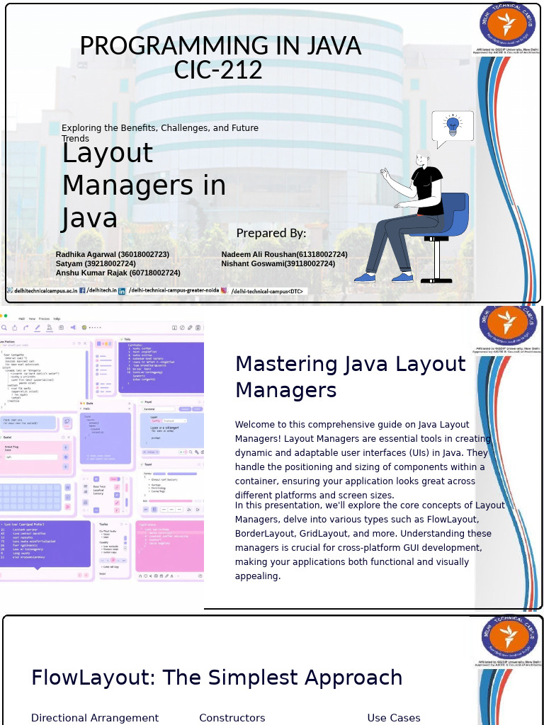 Group 6, Layout Managers | PDF | Page Layout | Java (Programming Language)