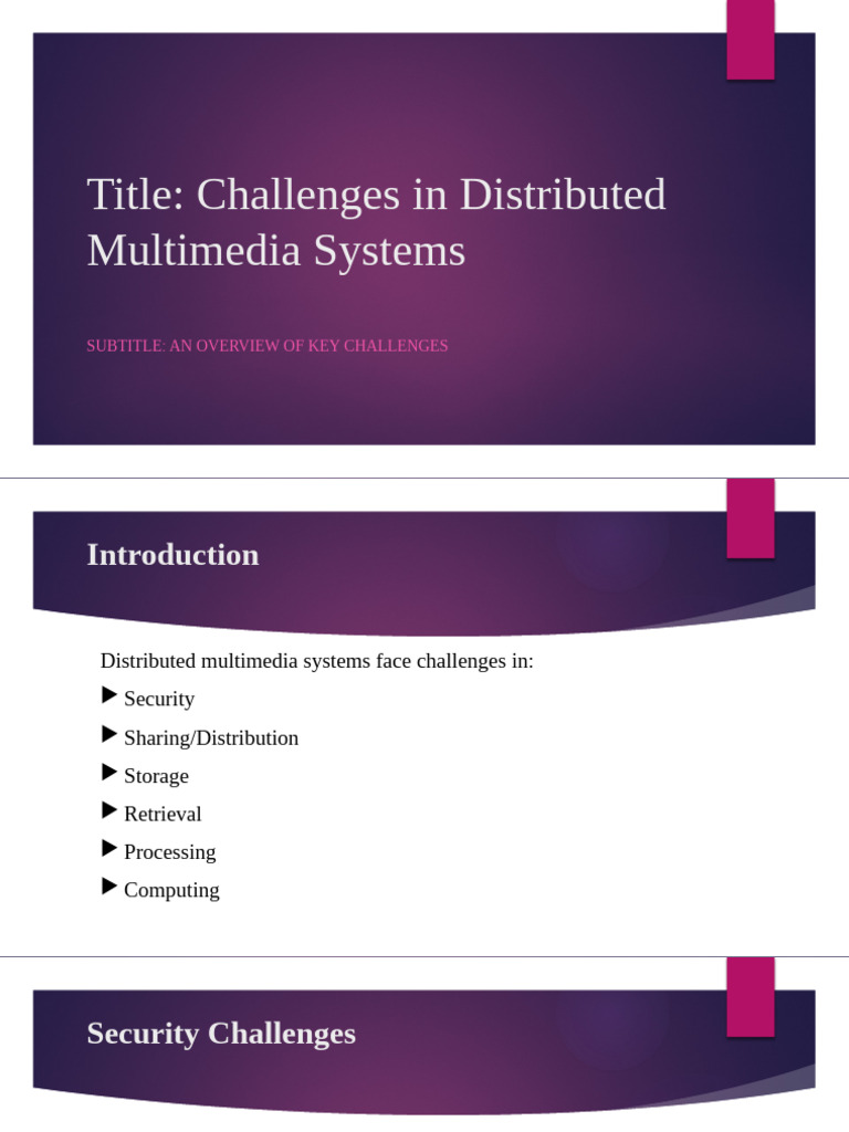 Lecture 1.5 Challenges in Distributed Multimedia Systems | PDF