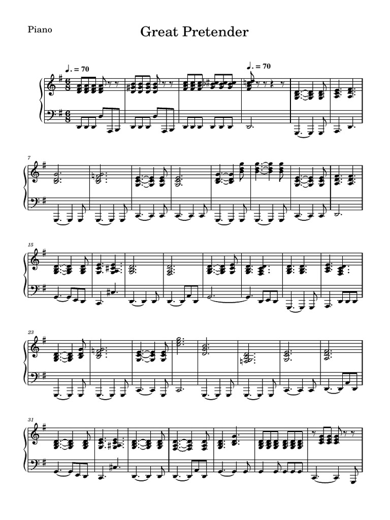 The - Great - Pretender - Freddie - Mercury 2-Piano | PDF