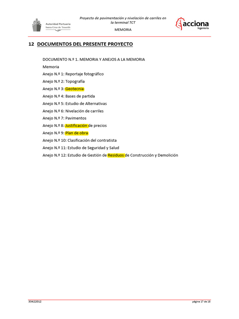 01.00 Índice de Anejos | PDF