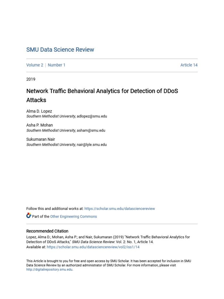 Network Traffic Analytics For DDoS Detection | PDF | Denial Of Service Attack | Computing