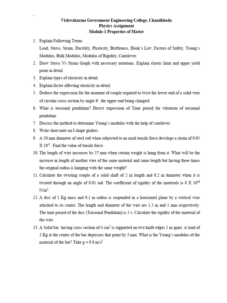 Physics Assignment All 2024 | PDF | Laser | Deformation (Engineering)