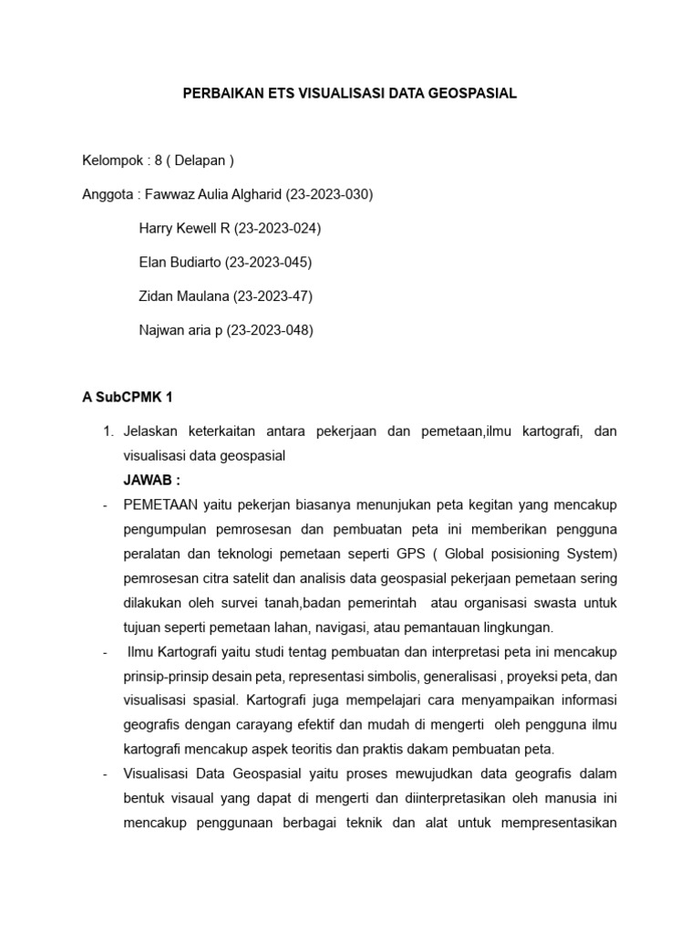 Kelompok 8 - Perbaikan Ets Visualisasi Data Geospasial | PDF
