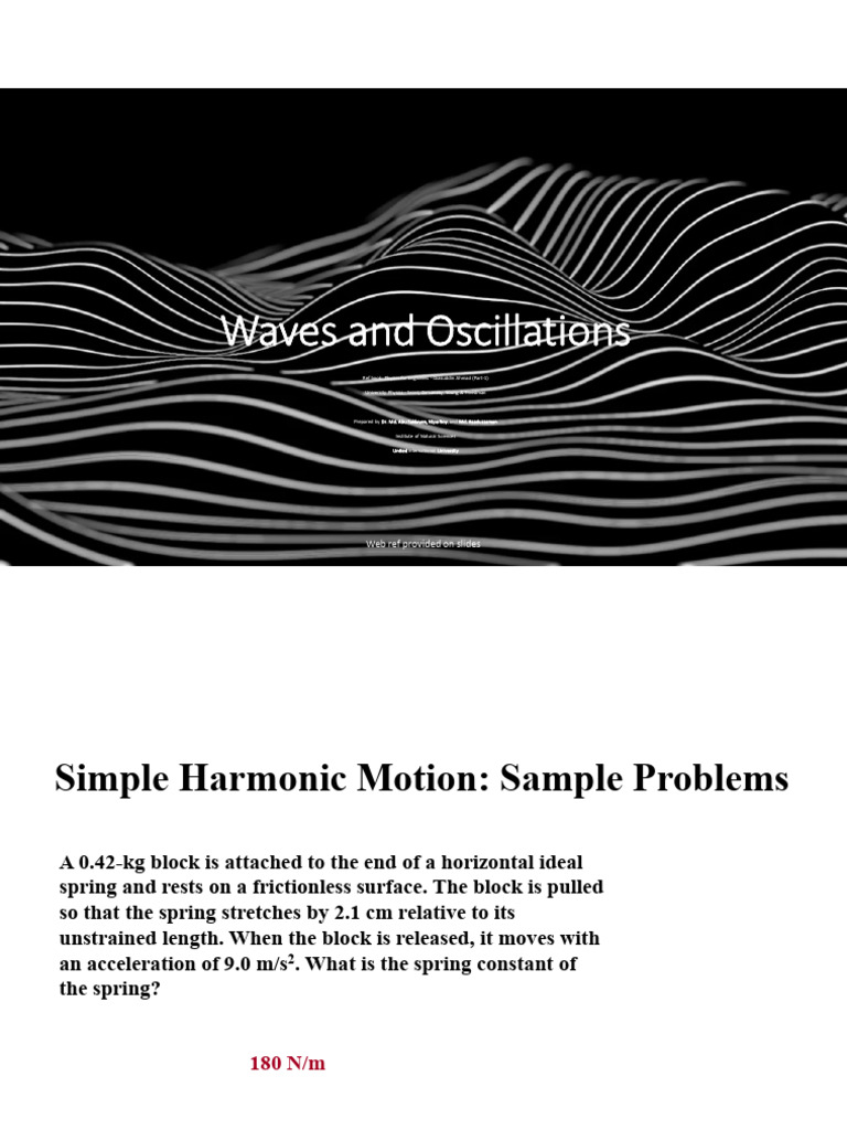 Mathmetical Problems SHM | PDF | Oscillation | Mechanics