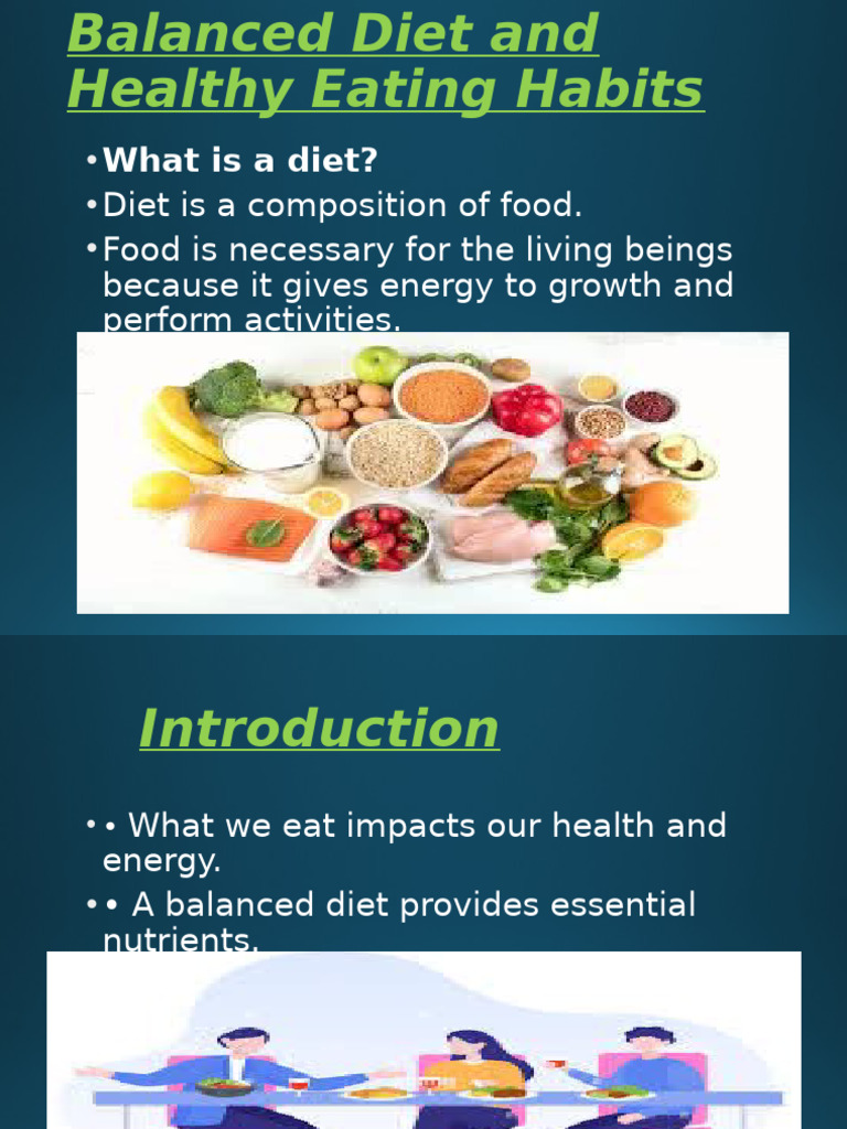 Balanced Diet and Healthy Eating Habits | PDF | Healthy Diet | Diet ...