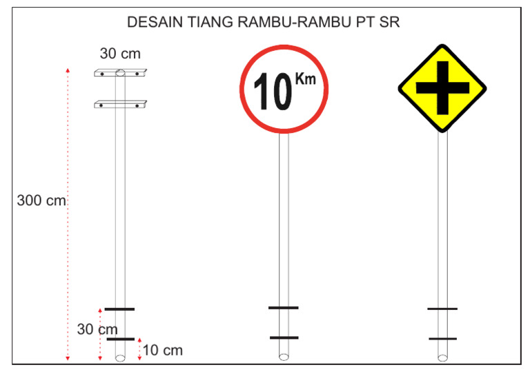 Desain Tiang Rambu Jalan PT SR | PDF