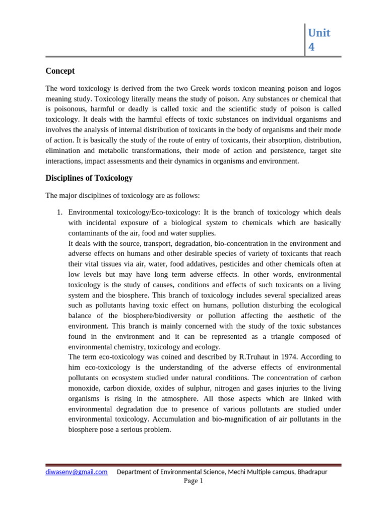 Overview of Toxicology Disciplines | PDF | Toxicity | Toxicology