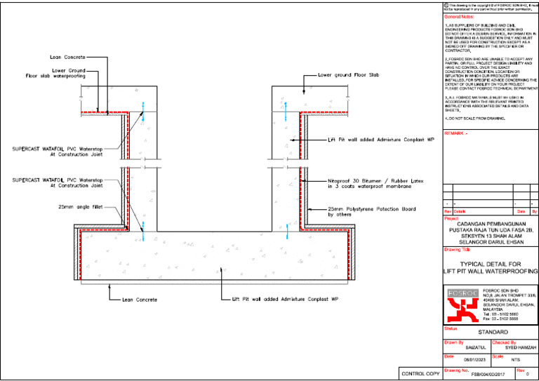 Lift Pit Wall - Nitoproof 30 | PDF