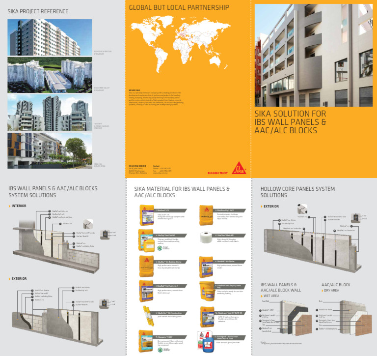 Sika Solution For IBS Wall Panels AAC ALC Blocks | PDF | Cement | Concrete