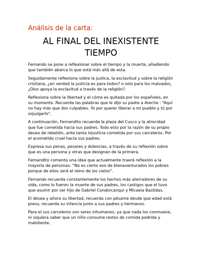 Análisis de La Carta | PDF