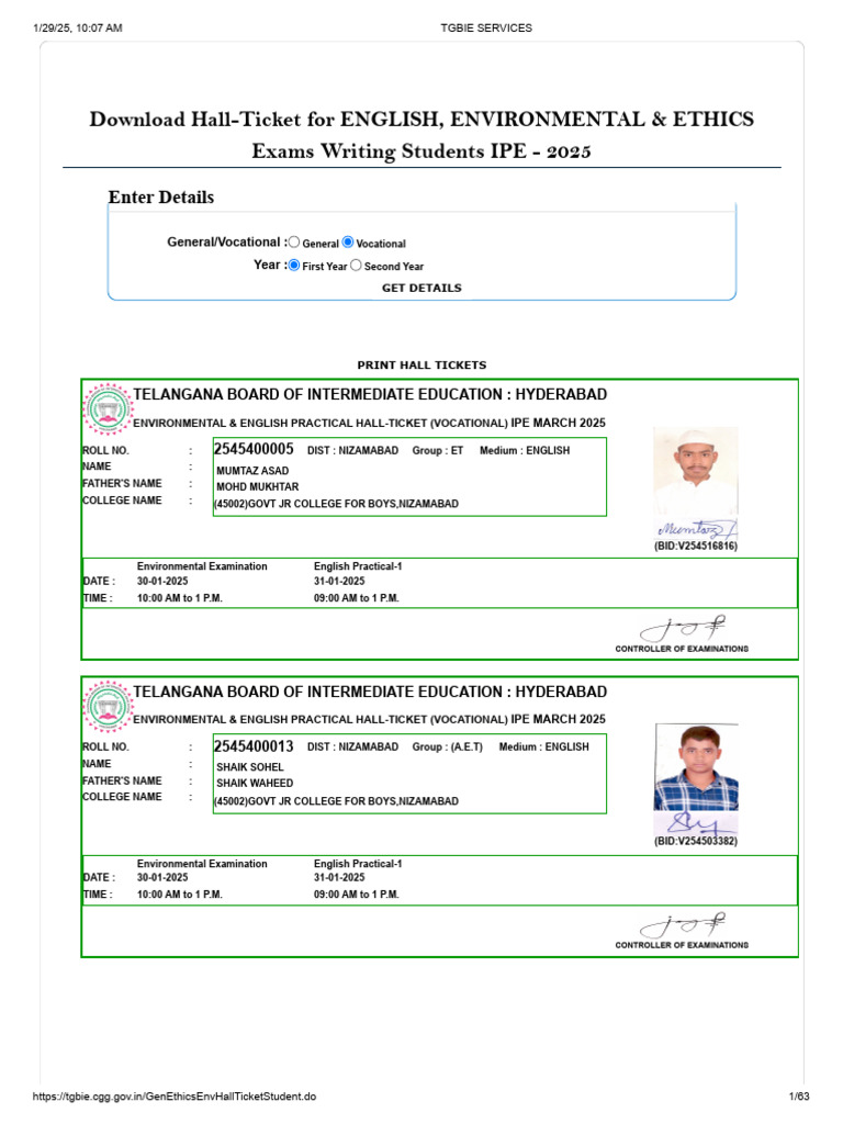 1st Year Voc Env & Eng 2025 | PDF | Secondary Education | Schools