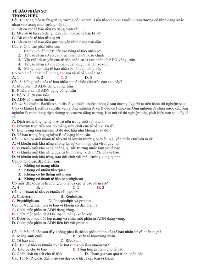 Trắc Nhiệm Sinh Cki | PDF