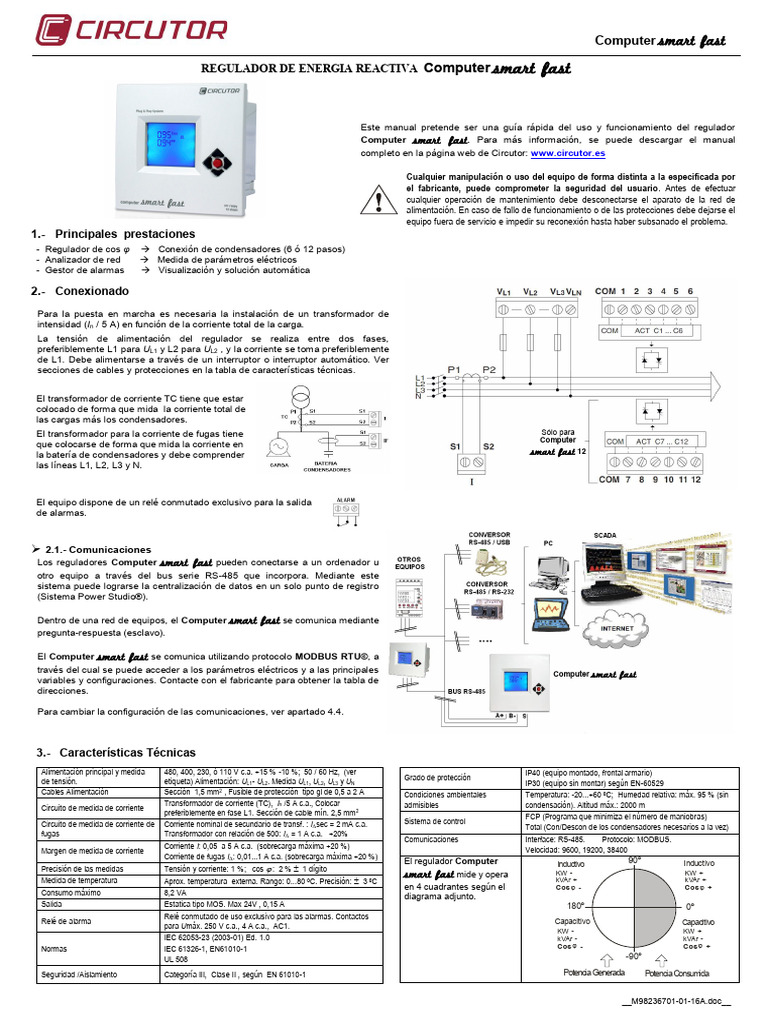Circutor Computer Smart Fast | PDF | Transformador | Corriente eléctrica