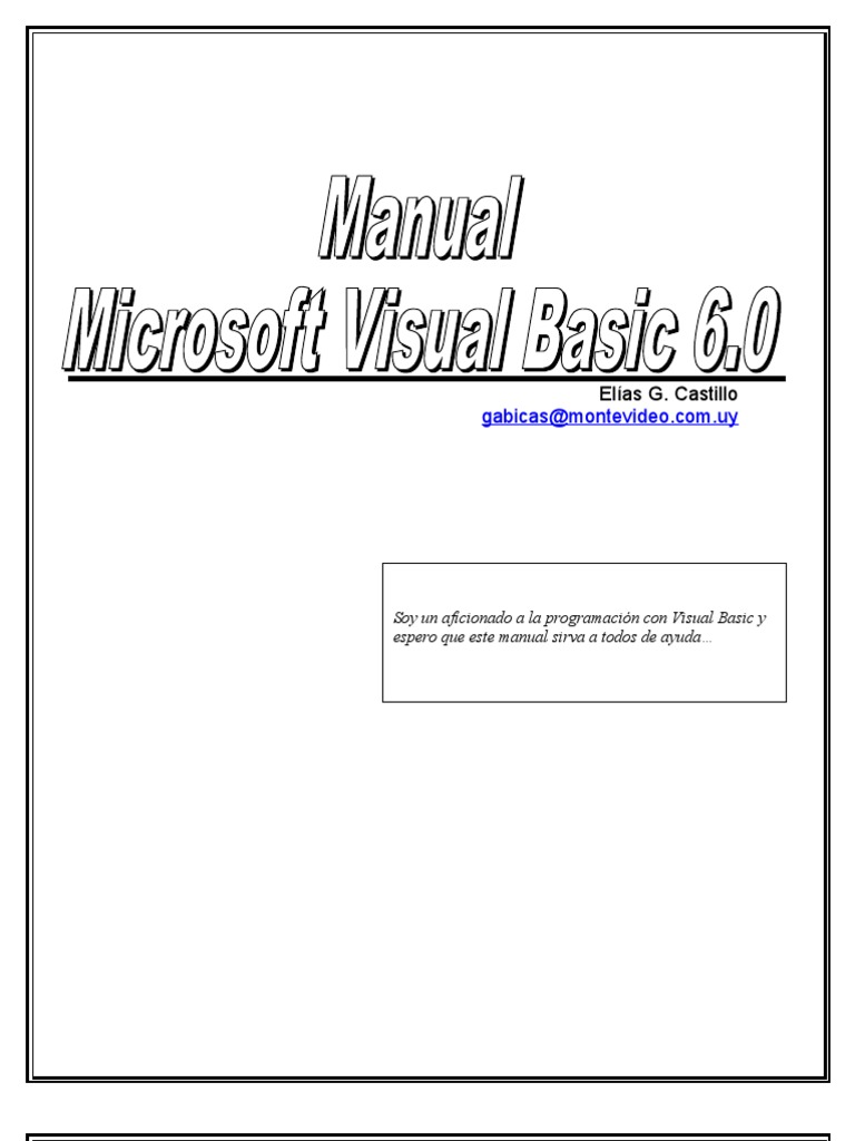 Manual Visual Basic 6.0 | PDF | Básico | Ventana (informática) Manual Visual Basic 6.0 | PDF | Básico | Ventana (informática)