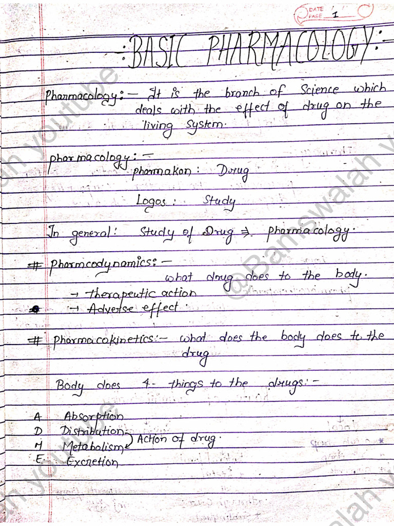 Pharmacology Notes | PDF