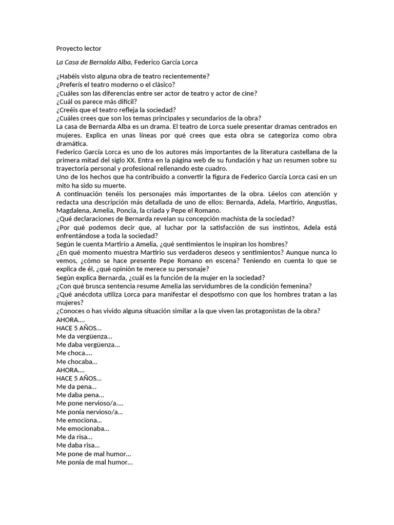 Proyecto Lector | PDF