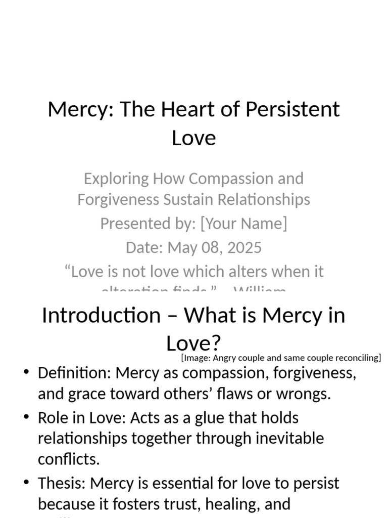 Mercy Persistent Love Presentation Images | PDF | Love | Forgiveness