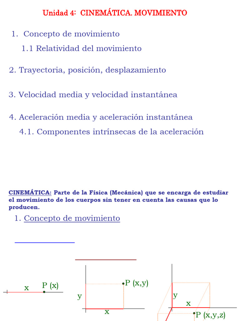 Tema 5.1 Movimientos | PDF | Aceleración | Velocidad