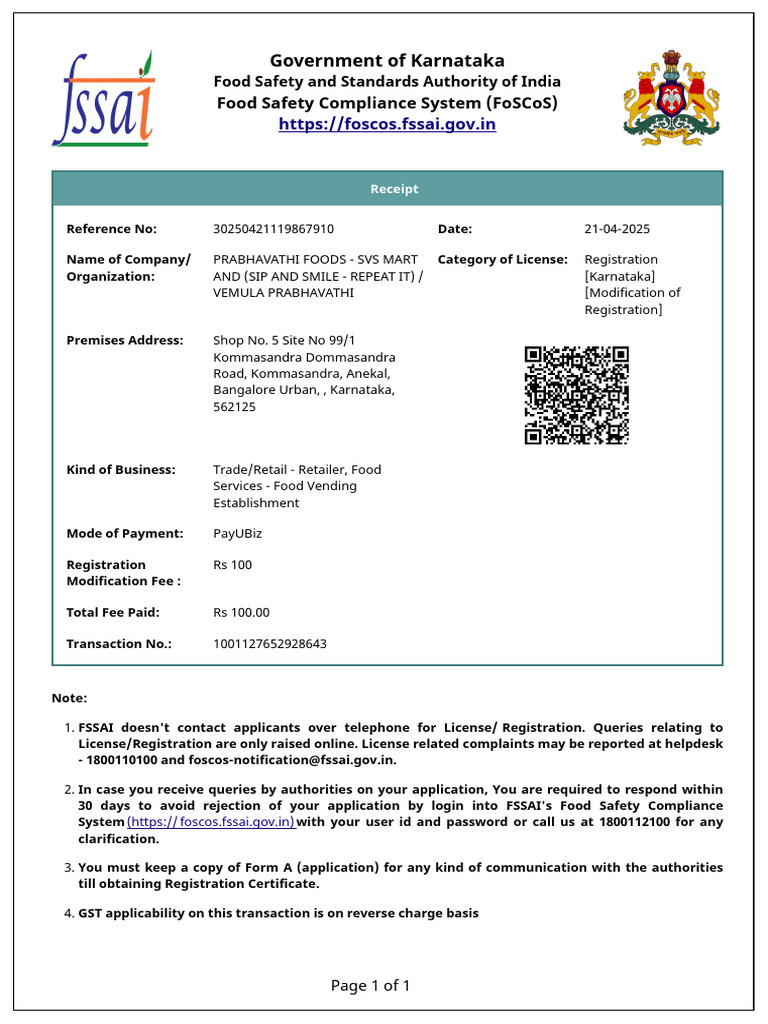 Svs Mart Anekal | PDF