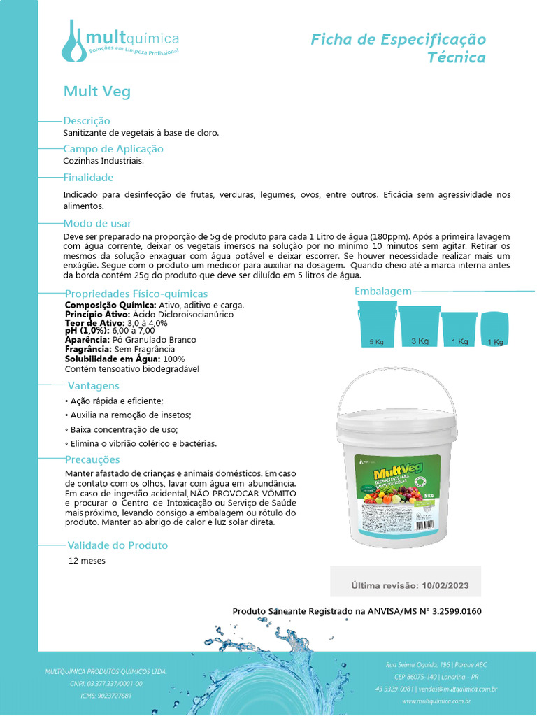 Ficha Técnica - Mult Veg | PDF