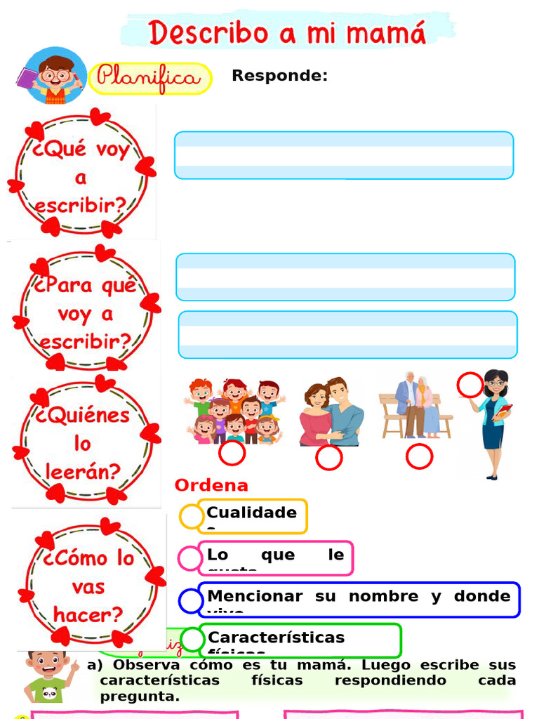 03 Ficha Describimos A Nuestra Mama | PDF