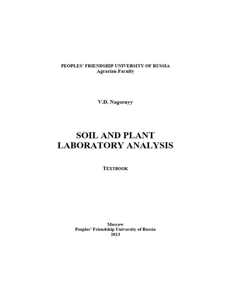 Soil and Plant Analysis Textbook Guide | PDF | Soil | Plant Nutrition