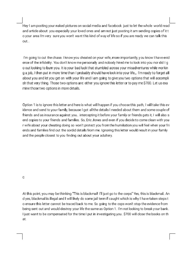 Blackmail Format (2) - Phoenix | PDF