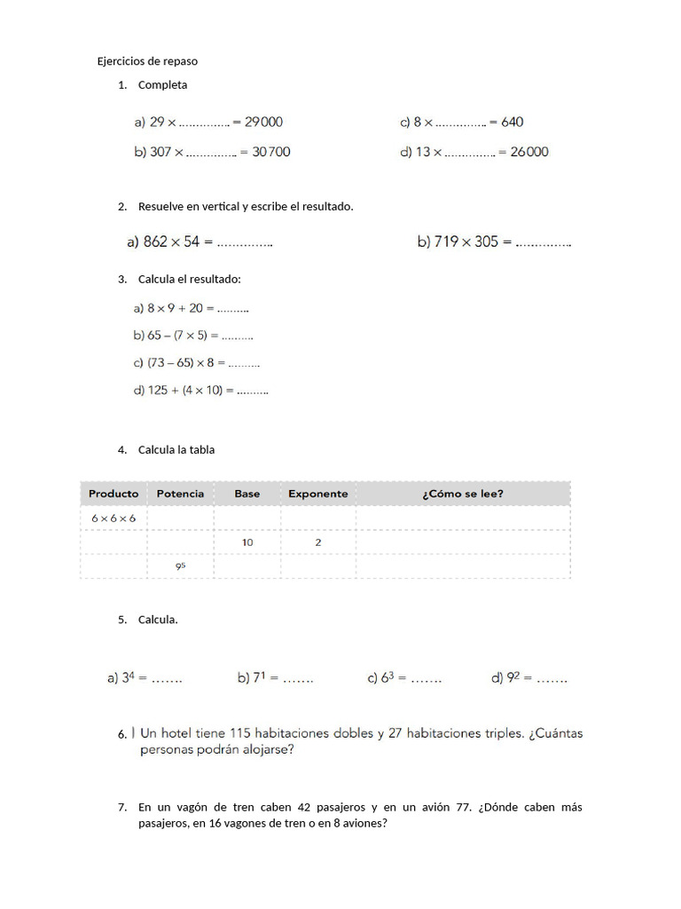 Ejercicios de Repaso Tema 2 | PDF
