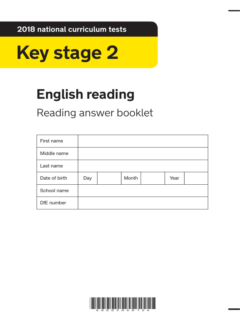 2018 Key Stage 2 English Reading - Reading Answer Booklet | PDF | Giant ...