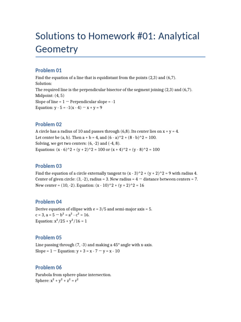 HW01 Solutions | PDF